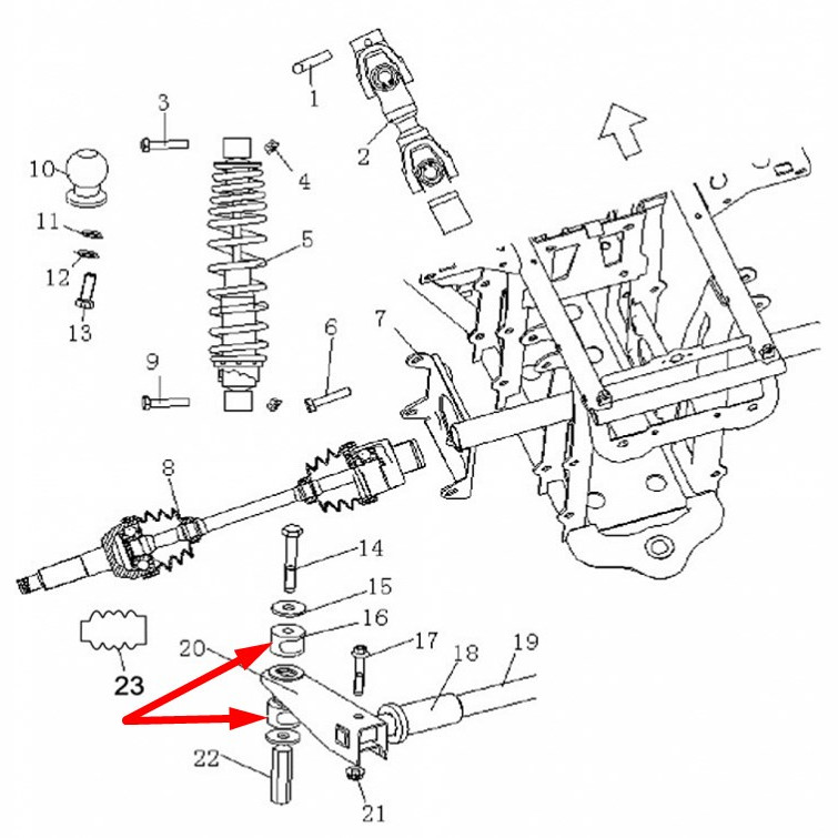 Втулка демпфер стабилизатора поперечной устойчивости для квадроцикла ...